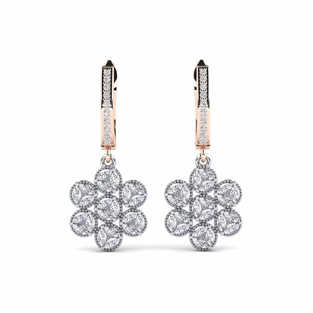 Shop Now 0.924 Carat Marquise cut 14ct Rose & White Gold Diamond Women ...