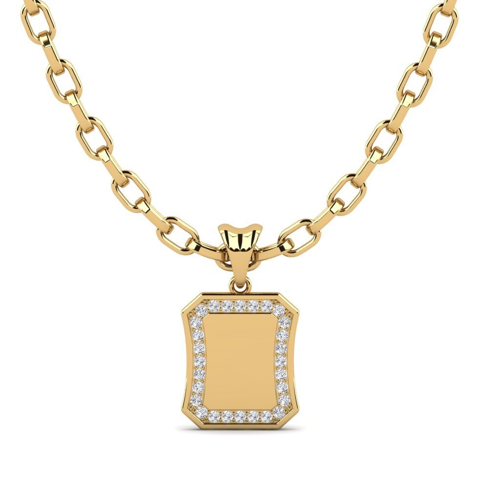 Hochwertige Herren-Anhänger Impost mit 0.14 Karat Moissanit Rund ...