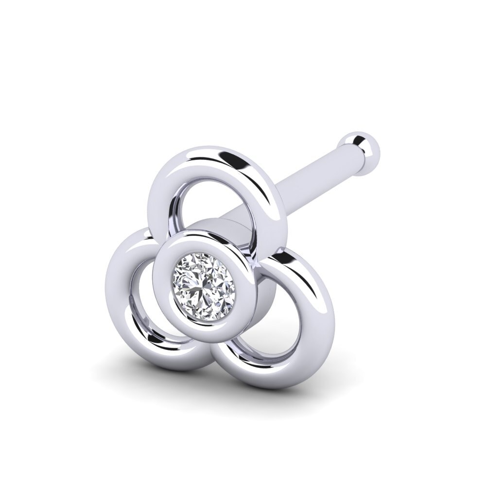 Hochwertige GLAMIRA Nasenpiercing Qlip mit 0.015 Karat Diamant Rund ...