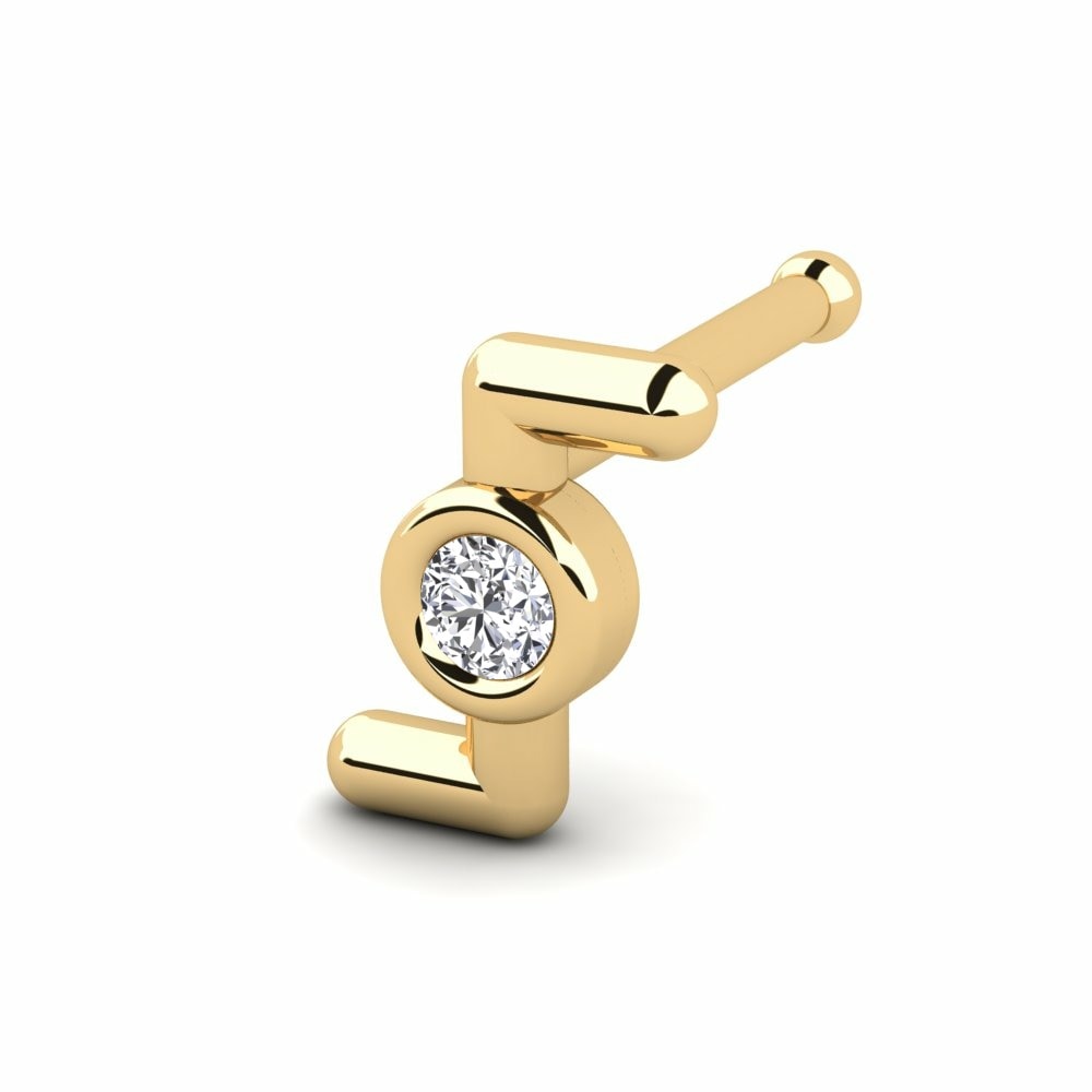 Hochwertige GLAMIRA Nasenpiercing Hyrox mit 0.015 Karat Diamant Rund ...