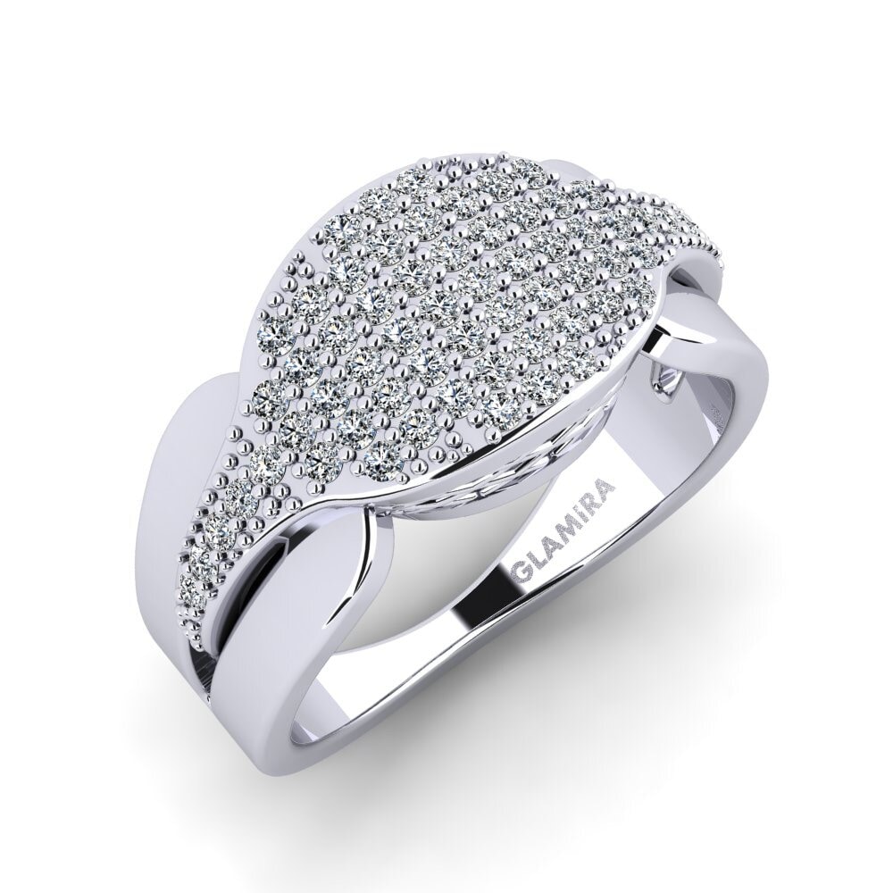 Shop 0.496 Carat Round cut 9ct White Gold Zirconia GLAMIRA Ring Awea ...