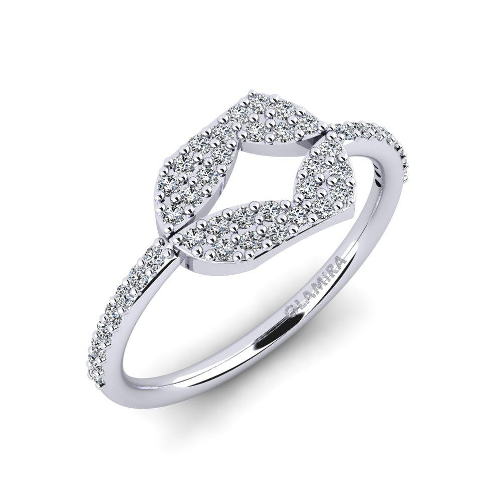 Buy 0.352 Carat Round cut Zirconia 9ct White Gold GLAMIRA Ring ...