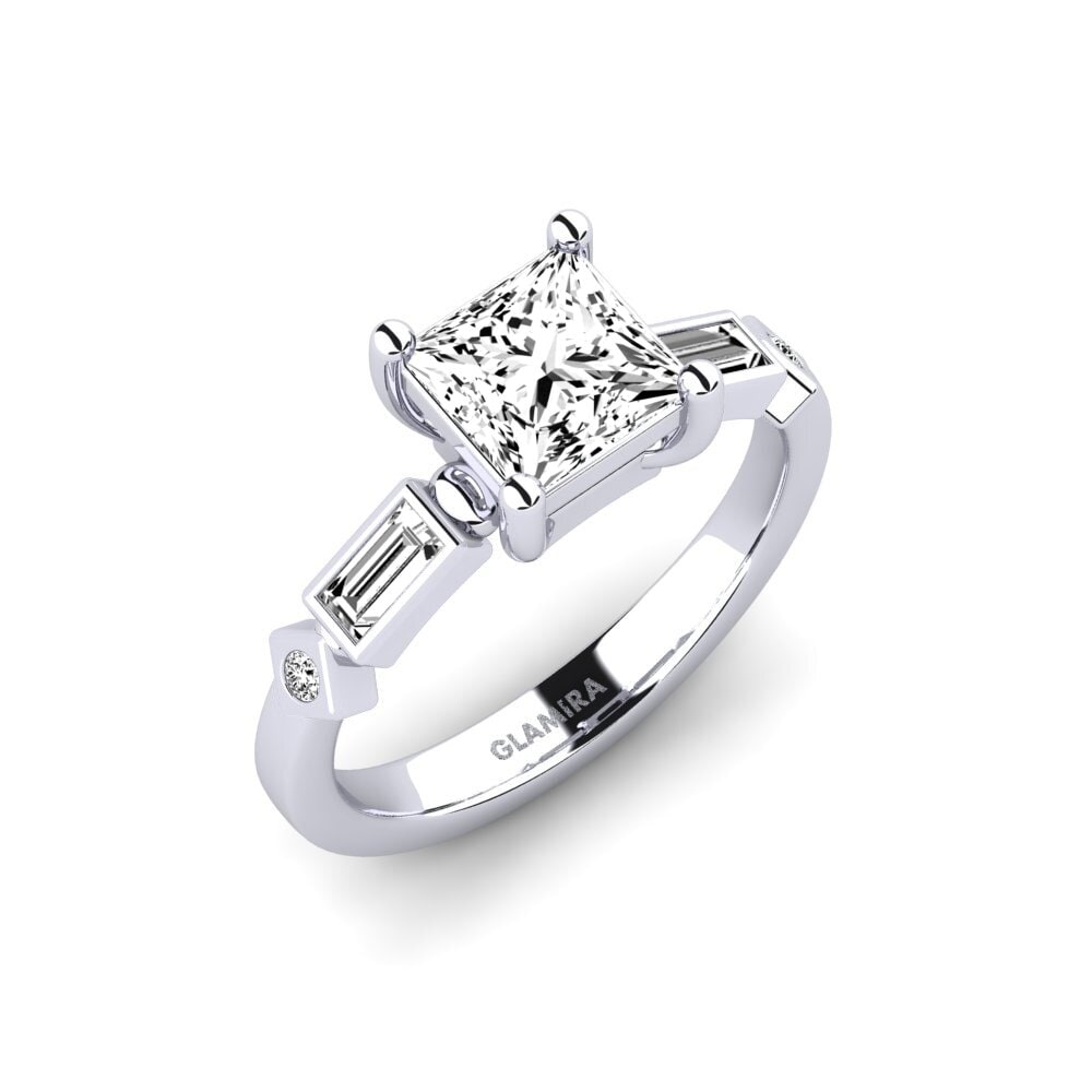 Shop Now 1.25 Carat Princess cut 14k White Gold Moissanite Engagement ...