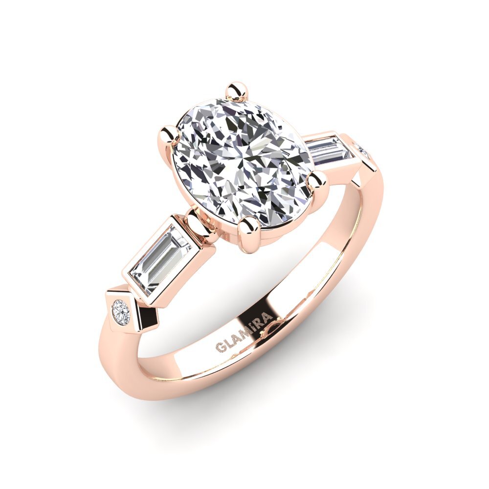 Engagement Ring Conga - Oval - Diamond 18ct Rose Gold 1.62 Carat free ...