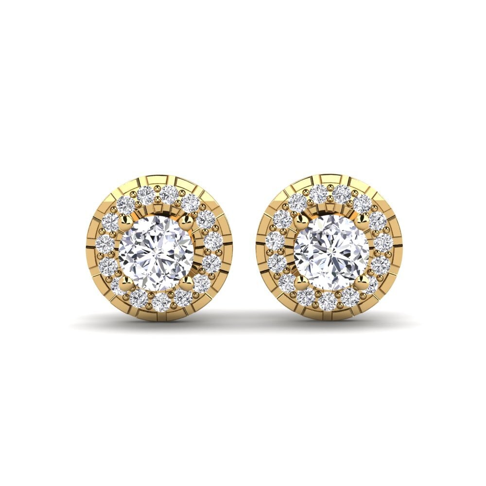 Pērc Sievietes auskars Beal ar 0.32 Karāts Apaļš griezuma Dzeltenais ...