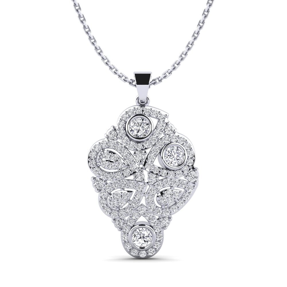 Pērc Sievietes kulons Tier ar 0.3 Karāts Apaļš griezuma Baltais-375 ...