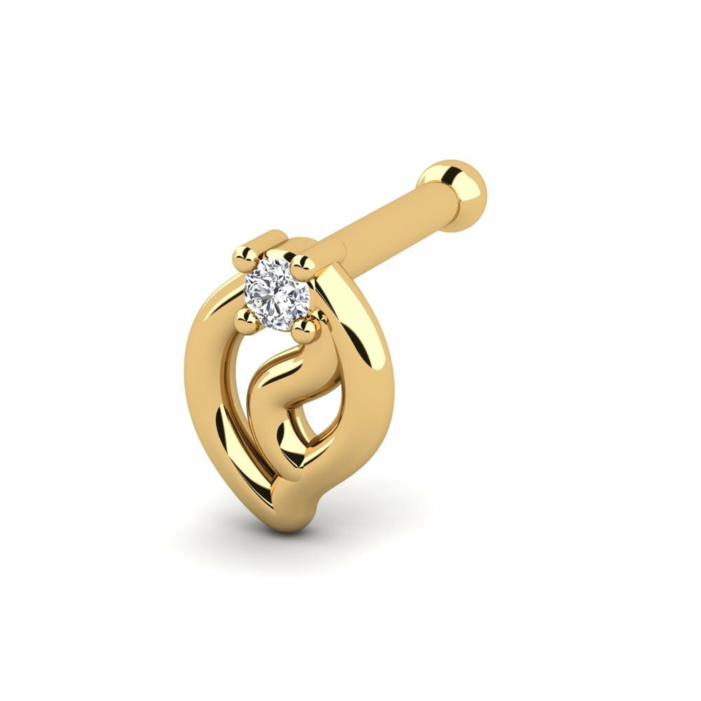 Hochwertige GLAMIRA Nasenpiercing Piccolo mit 0.01 Karat Diamant Rund ...