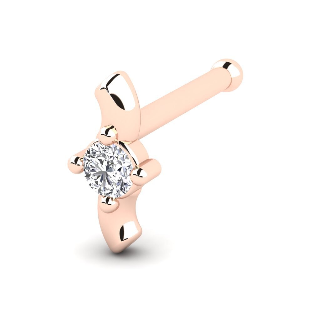 Hochwertige GLAMIRA Nasenpiercing Anim mit 0.015 Karat Diamant Rund ...