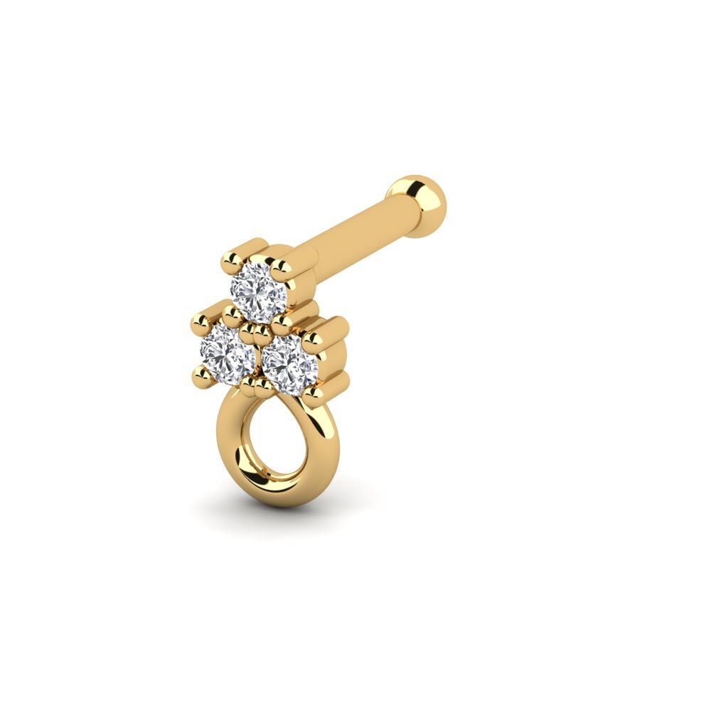 Hochwertige GLAMIRA Nasenpiercing Braun mit 0.03 Karat Diamant Rund ...