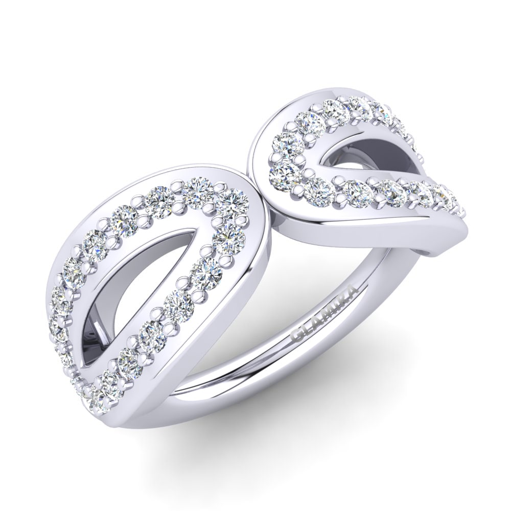 Shop 0.288 Carat Round cut 14ct White Gold Moissanite GLAMIRA Knuckle Ring Cerelia | GLAMIRA Ireland