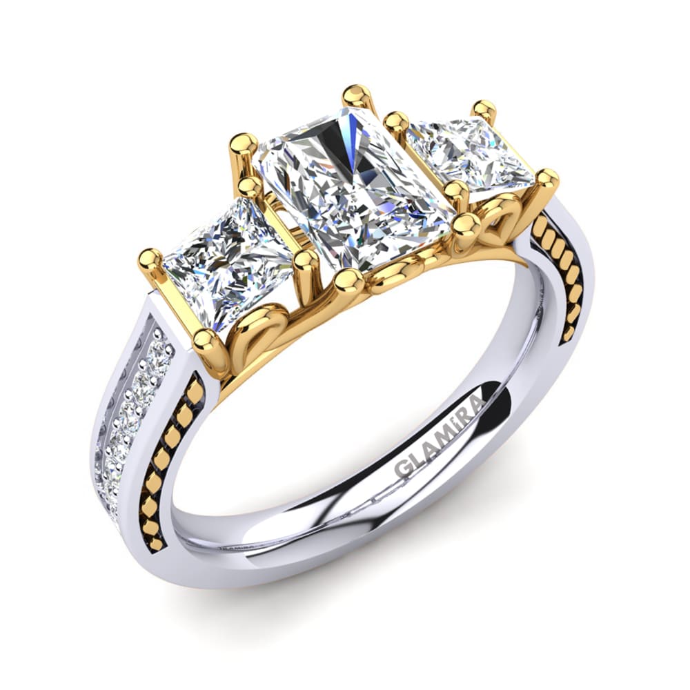 Hochwertige Verlobungsringe Monique mit 1.82 Karat Moissanit Gemischtes ...