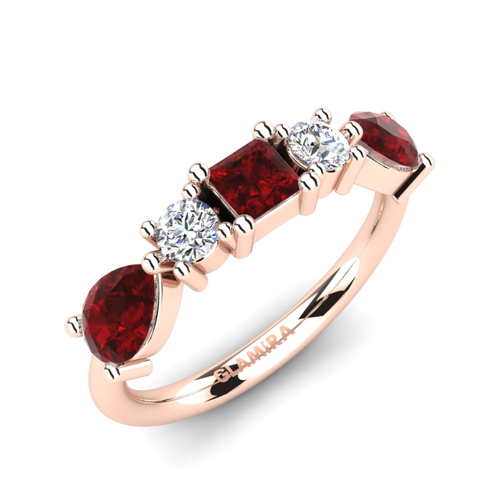 Buy 0.93 Carat Mixed cut 18k Rose Gold Ruby Engagement Ring Carlota ...