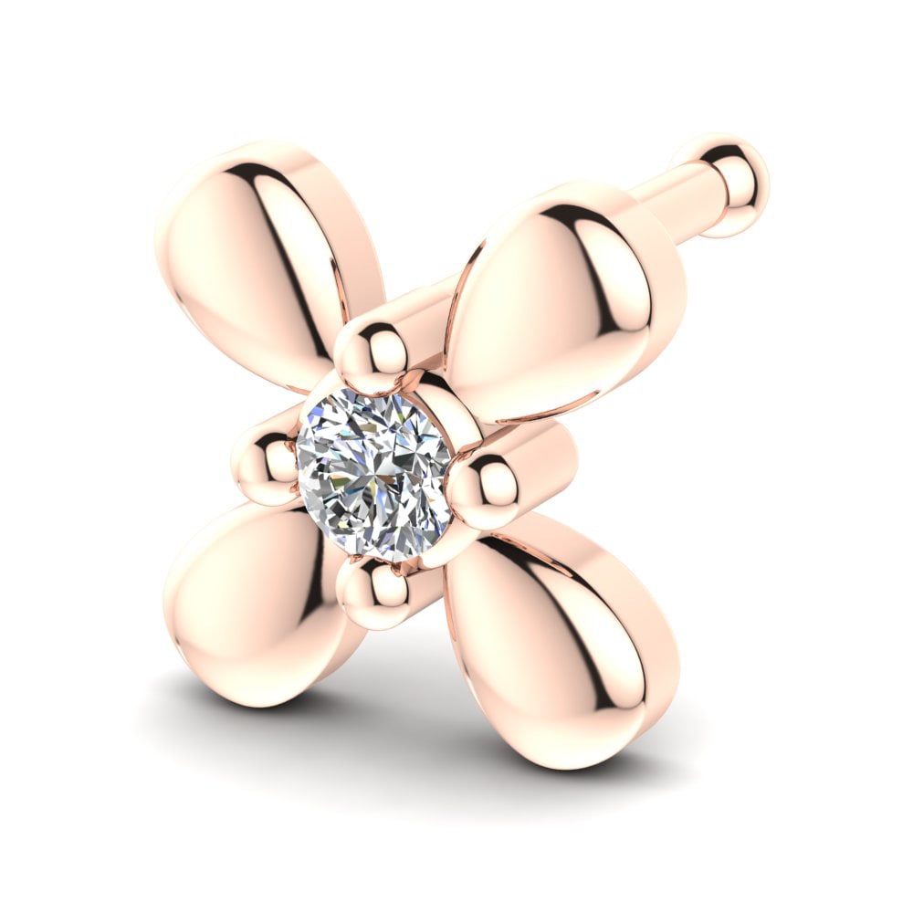 Achetez GLAMIRA Piercing Nez Anitra en Or rose 585 Diamant 0.008 Carats ...