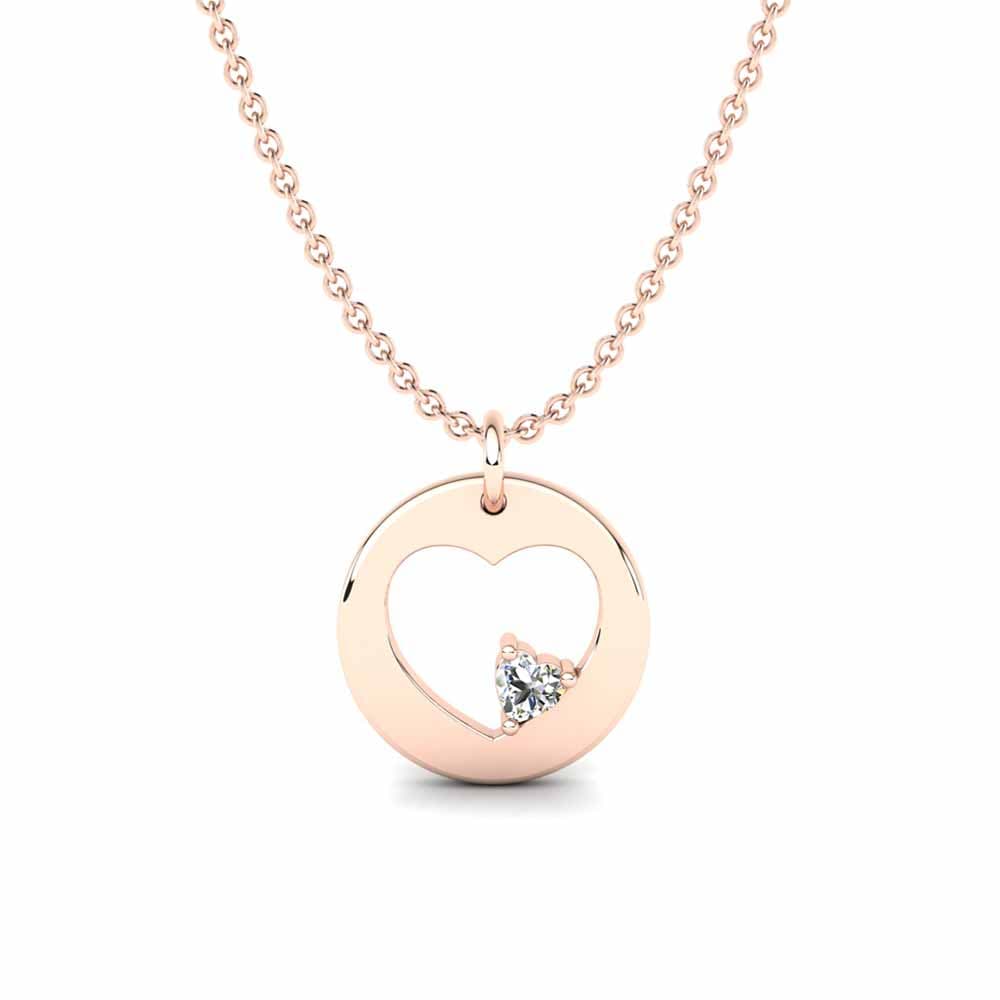 Women's Pendant Brianah in 0.15 Carat Heart cut 9ct Rose Gold Diamond ...