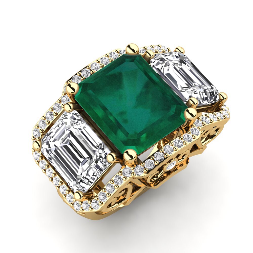 Comprar Anillo de compromiso Aithen en Esmeralda corte 7 Quilates 14k ...