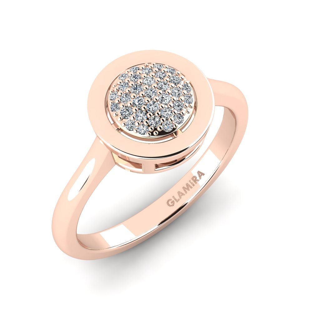 Buy 0.152 Carat Round cut Zirconia 9ct Rose Gold GLAMIRA Ring Ales ...