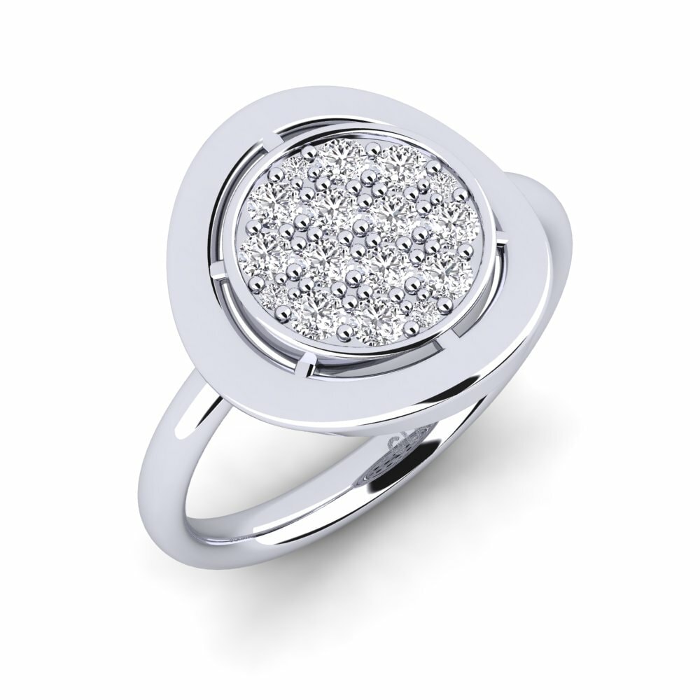 Buy 0.414 Carat Round cut 14ct White Gold Moissanite GLAMIRA Ring Alle ...