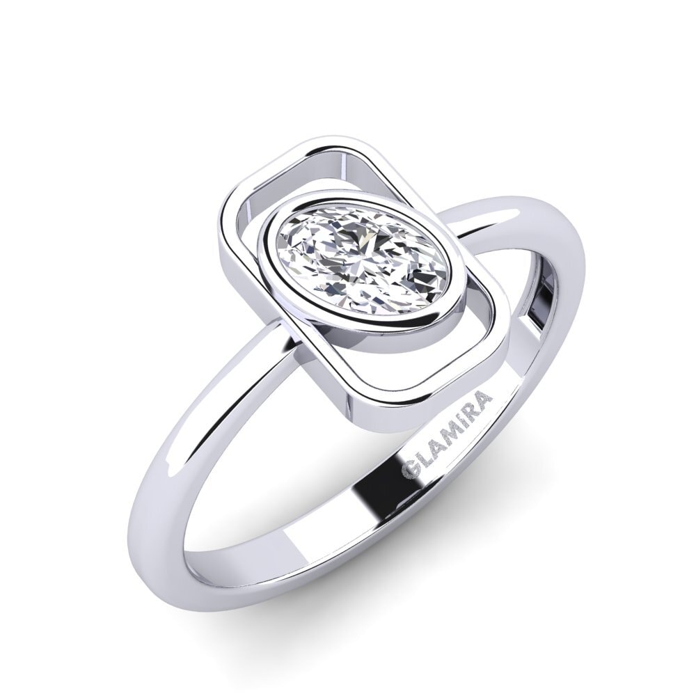 GLAMIRA Ring Anglicise in 0.36 Carat Oval cut 14ct White Gold ...