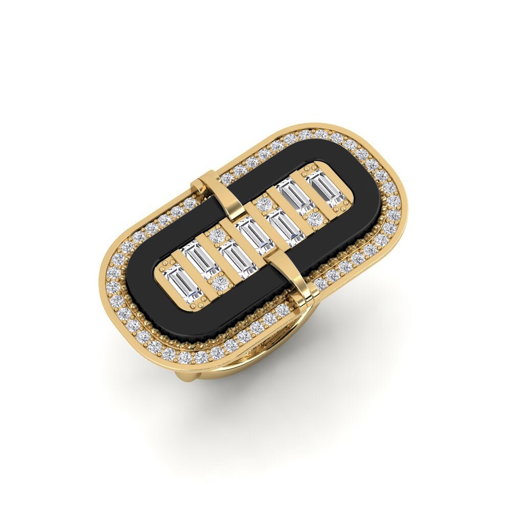 GLAMIRA Ring Ballengee in 0.77 Carat Baguette cut 9ct Yellow Gold ...