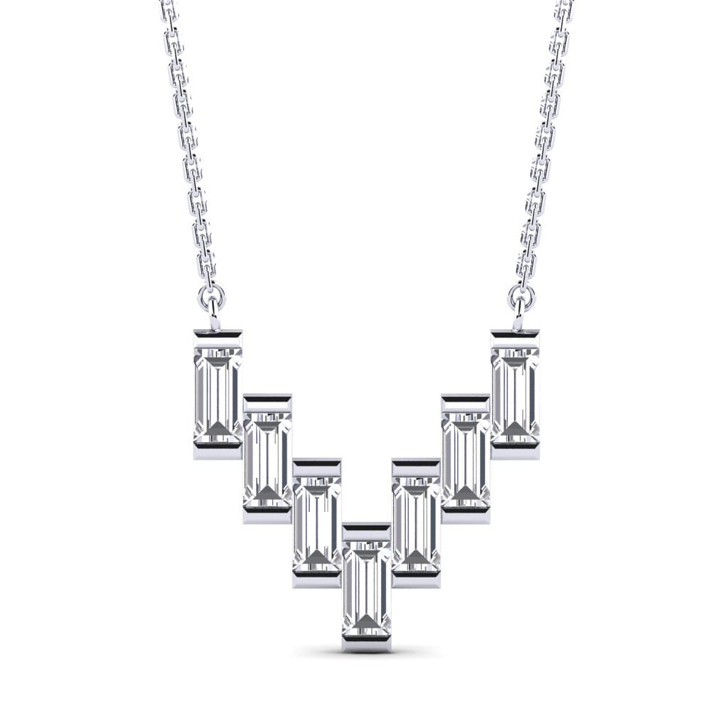 Pērc Sievietes kaklarota Bao ar 1.4 Karāts Bagete griezuma 950 Platīns ...