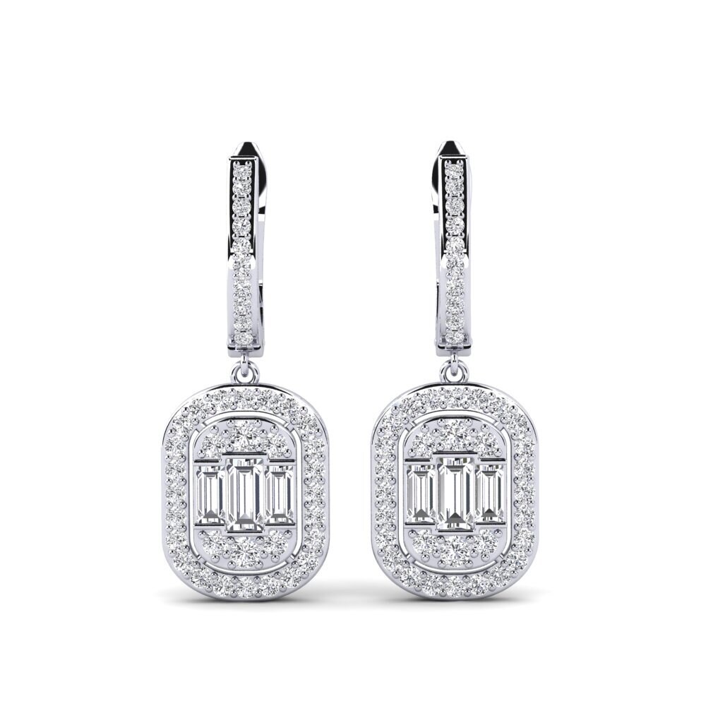 Pērc Sievietes auskars Centauri ar 0.84 Karāts Bagete griezuma Baltais ...