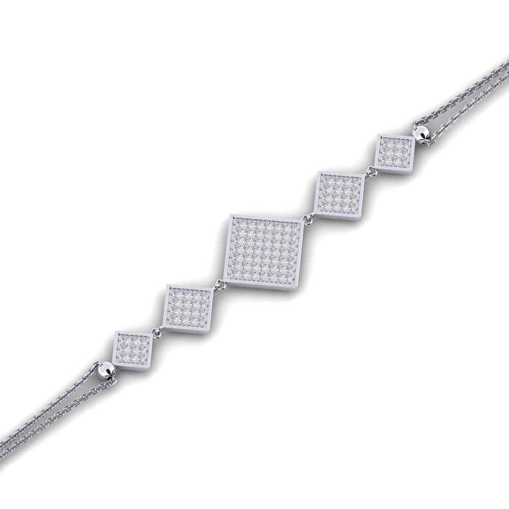 Achetez Bracelet pour femme Centuple en Or Blanc 375 Diamant 0.594 ...