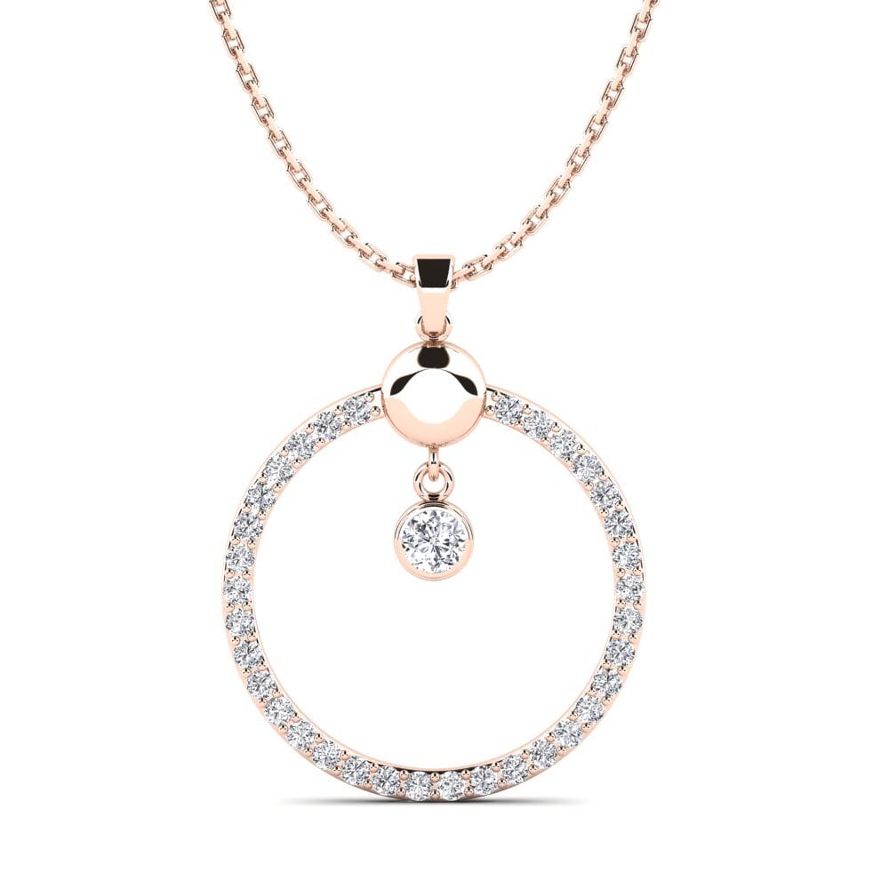 Pērc Sievietes kulons Cognere ar 0.1 Karāts Apaļš griezuma Rozā-375 ...