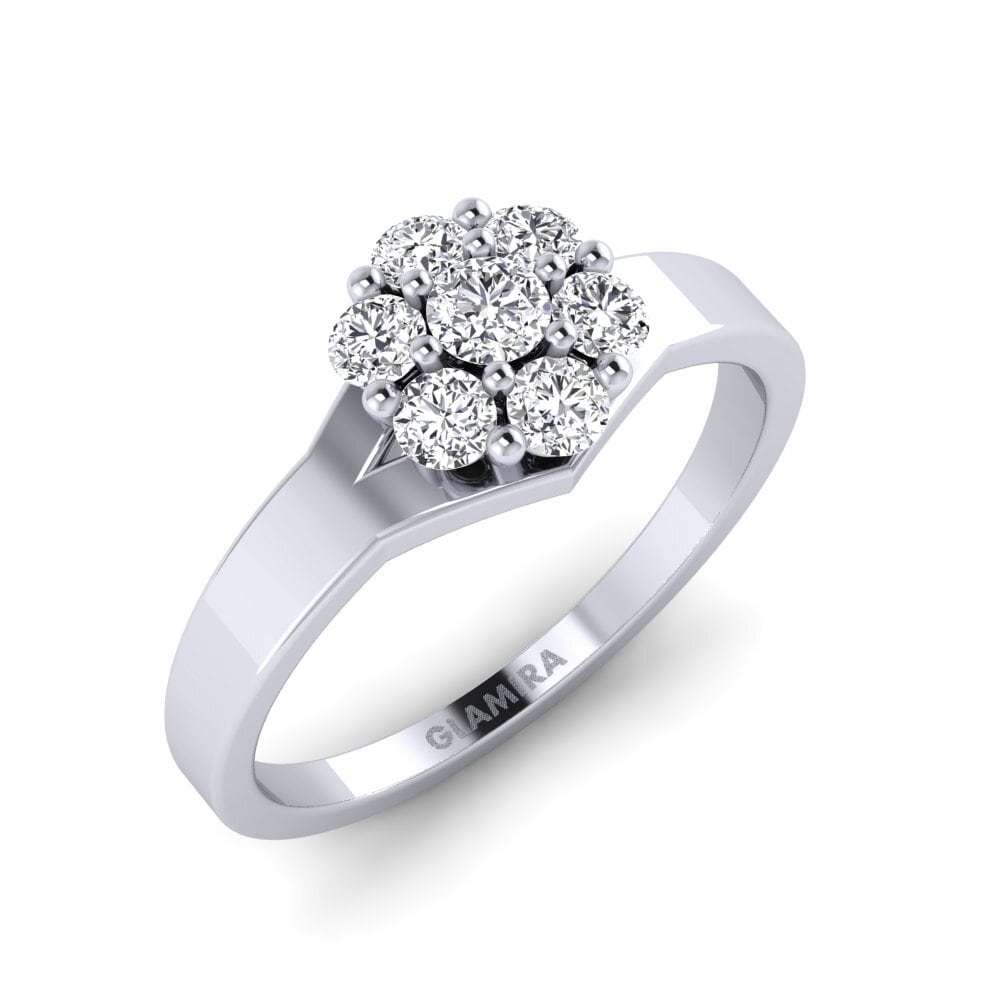 Pērc GLAMIRA Gredzens Damper ar 0.1 Karāts Apaļš griezuma Baltais-750 ...