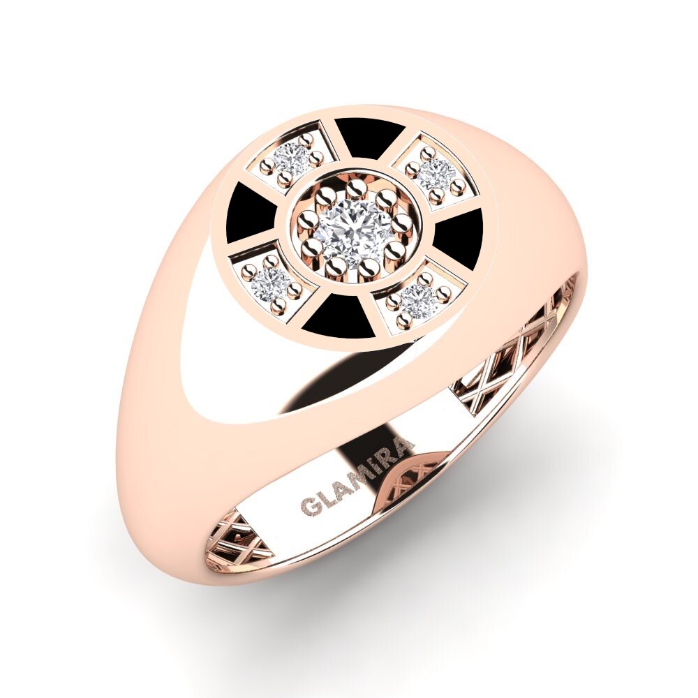 GLAMIRA Pinky Ring Famu in 0.07 Carat Round cut 9ct Rose Gold Diamond ...