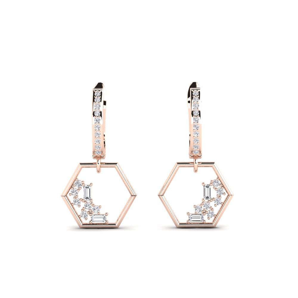 Køb Kvindes ørering Guide i 0.44 Karat Baguette snit 375 Rødguld Diamant | GLAMIRA.dk