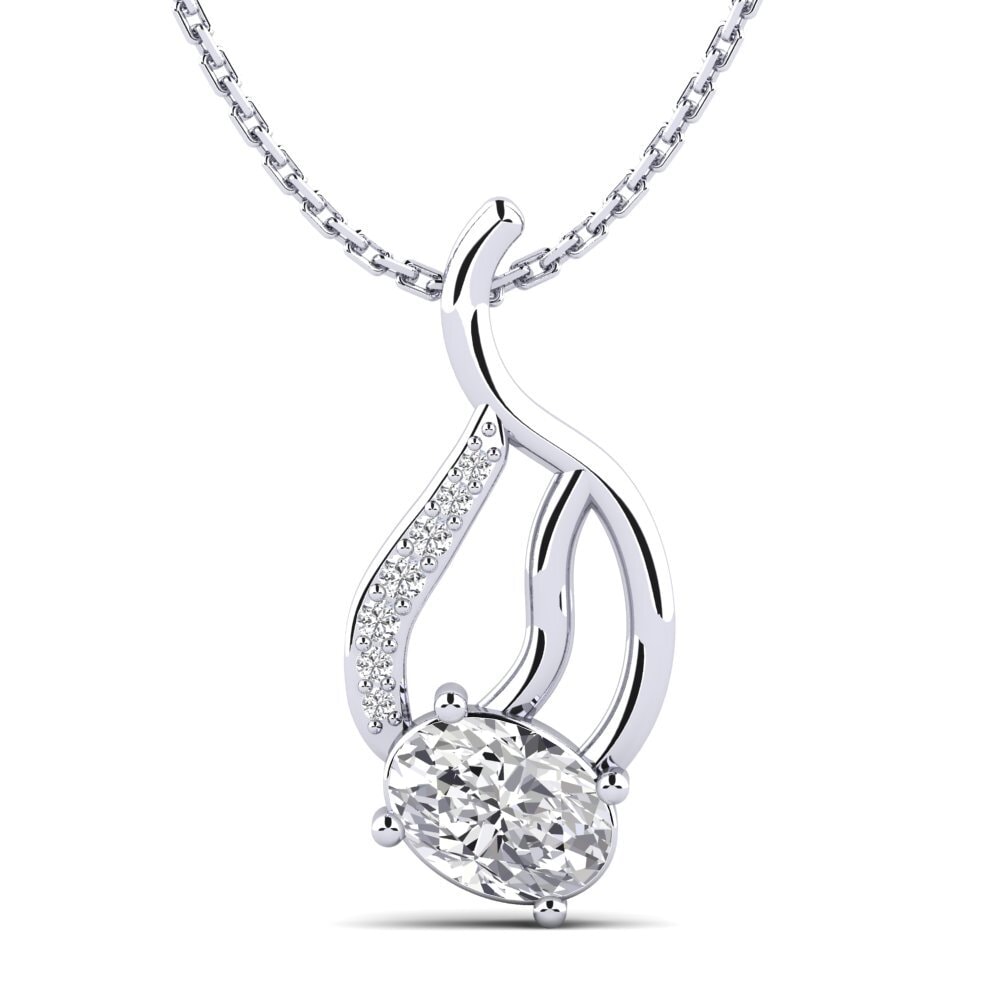 Pērc Sievietes kulons Inglebert ar 0.66 Karāts Ovāls griezuma Baltais ...