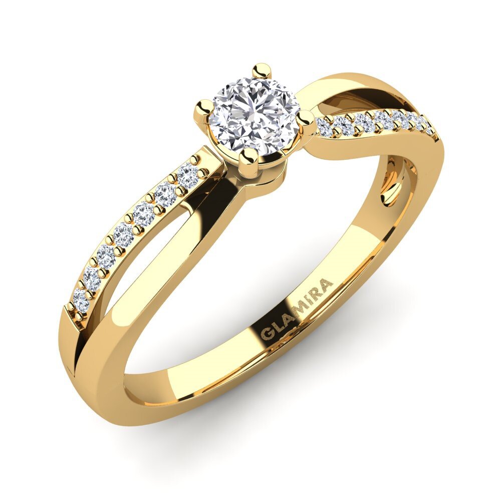 Buy 0.25 Carat Round cut 9ct Yellow Gold Lab Grown Diamond Engagement ...