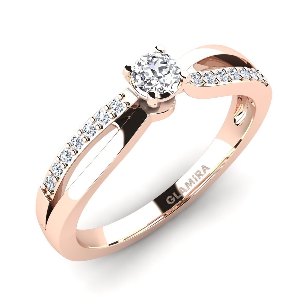Engagement Ring Jade 0.16 crt in 0.16 Carat Round cut 9ct Rose Gold Lab ...