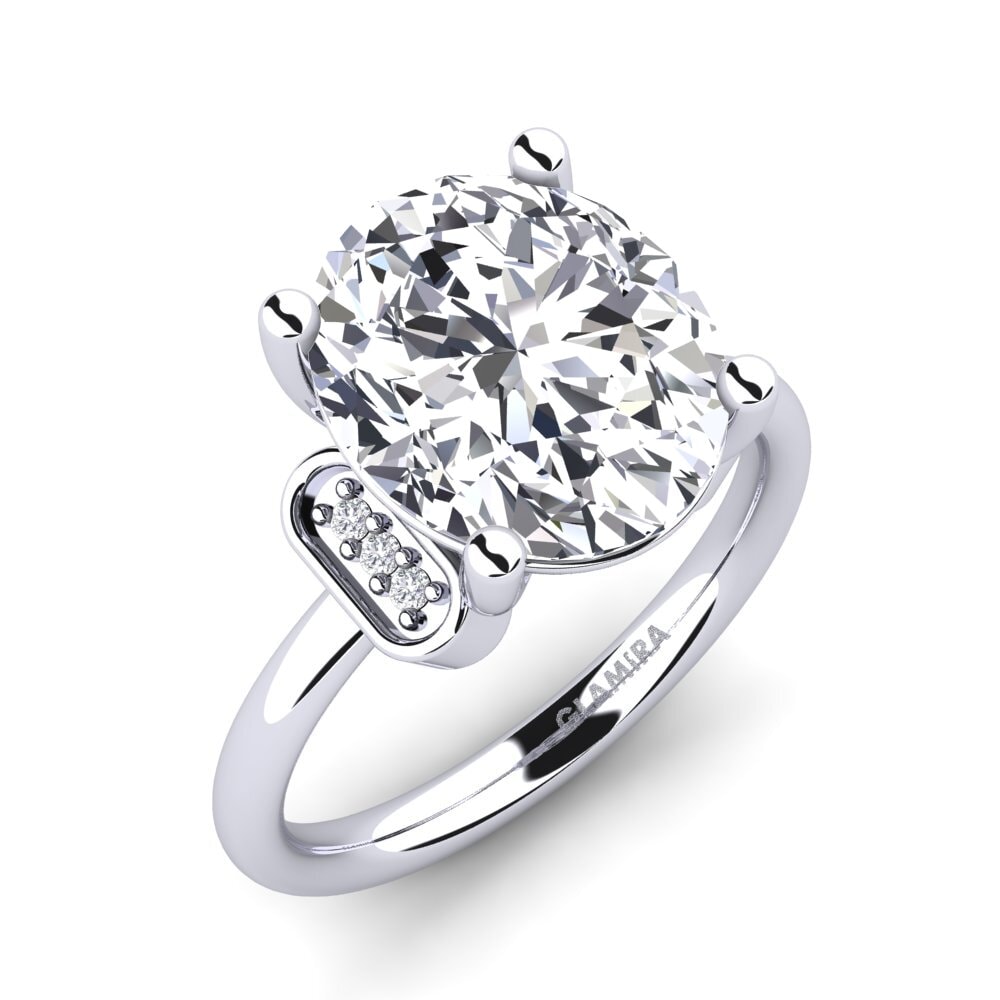 Buy 4.5 Carat Oval cut 9ct White Gold Lab Grown Diamond GLAMIRA Ring ...