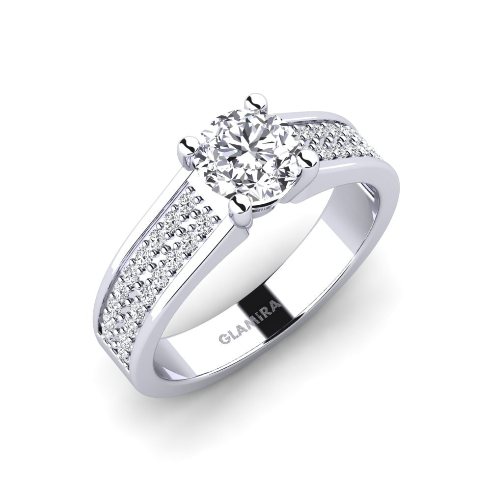 Order 0.8 Carat Round cut 14K White Gold Moissanite Engagement Ring ...