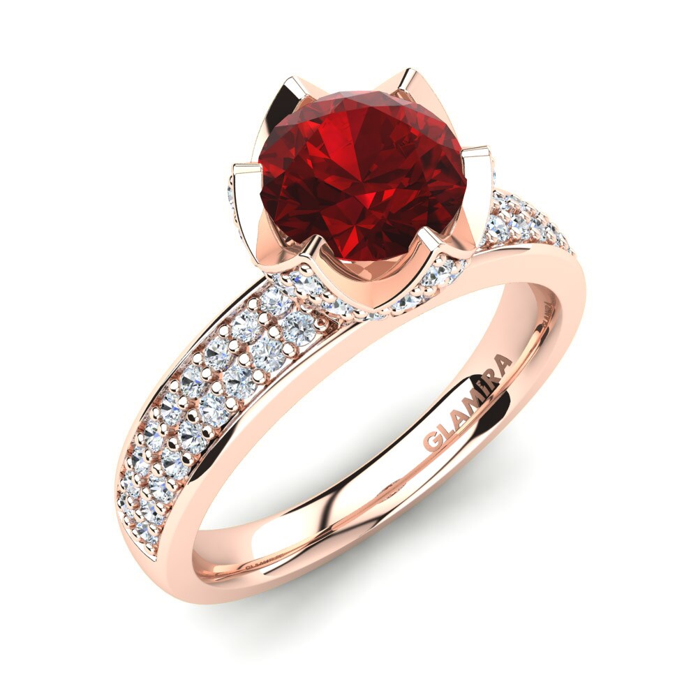 Order 1 Carat Round cut 14ct Rose Gold Ruby Engagement Ring Morisa 1.0 ...