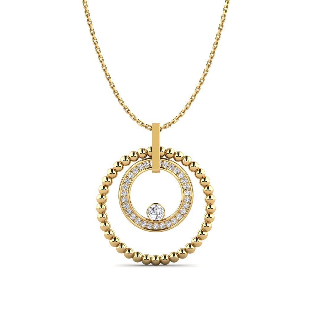 Shop Now 0.1 Carat Round cut 18ct Yellow Gold Diamond Women's Pendant ...