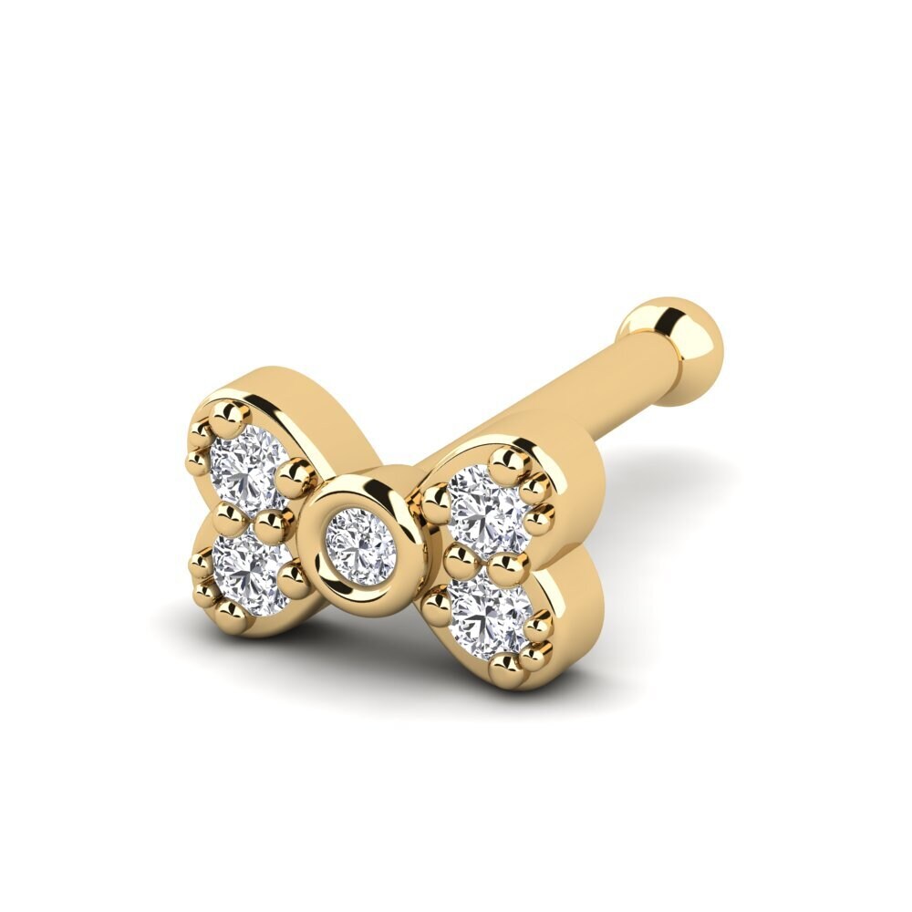 Hochwertige GLAMIRA Nasenpiercing Niasres mit 0.028 Karat Diamant Rund ...