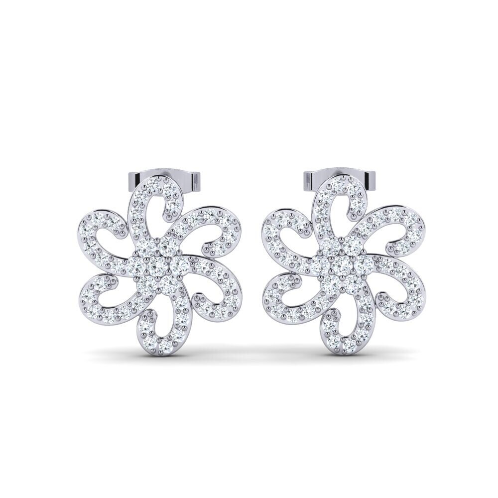 Pērc Sievietes auskars Pherick ar 0.642 Karāts Apaļš griezuma Baltais ...