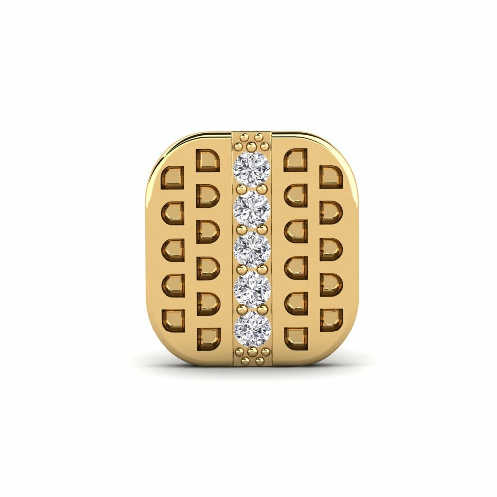 Order 0.09 Carat Round cut 18ct Yellow Gold Diamond Men's Earring Prokhor | Glamira.com.au