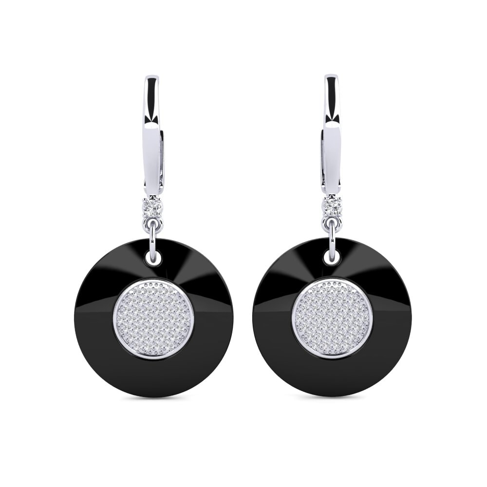 Buy 0.07 Carat Round cut White Silver Diamond Women's Earring Rear ...