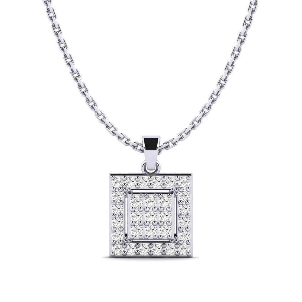 Pērc Sievietes kulons Saul ar 0.308 Karāts Apaļš griezuma Baltais-585 ...