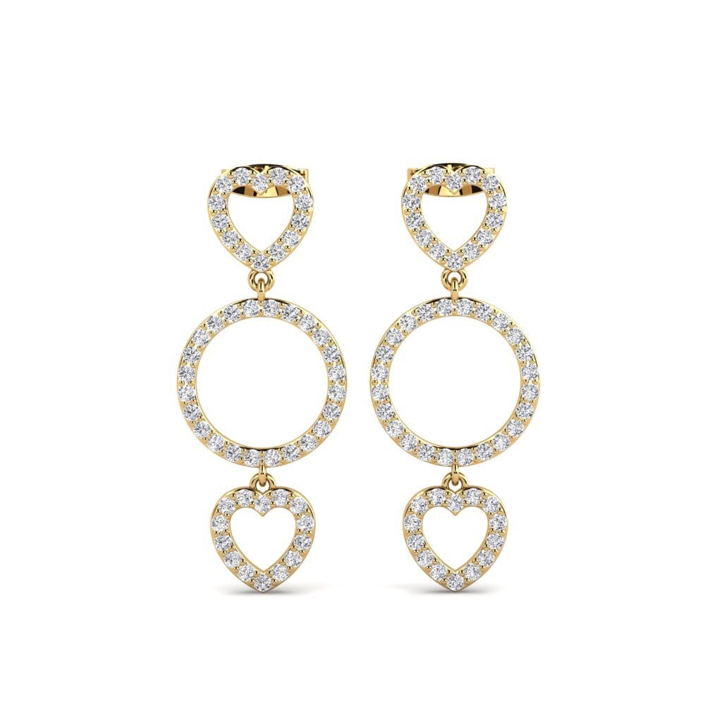 Shop Now 0.28 Carat Round cut 9ct Yellow Gold Diamond Women's Earring ...