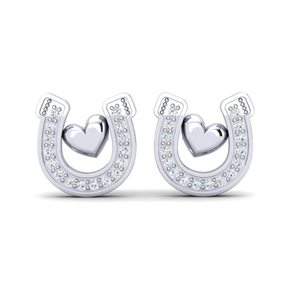 Shop 0.256 Carat Round cut 9ct White Gold Moissanite Women's Earring Taniel online | GLAMIRA.com.ph