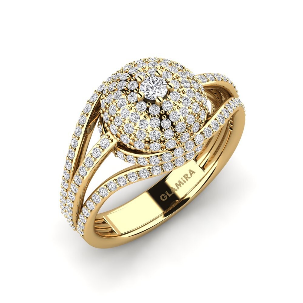 GLAMIRA Ring Wilson in 0.07 Carat Round cut 9ct Yellow Gold Diamond ...