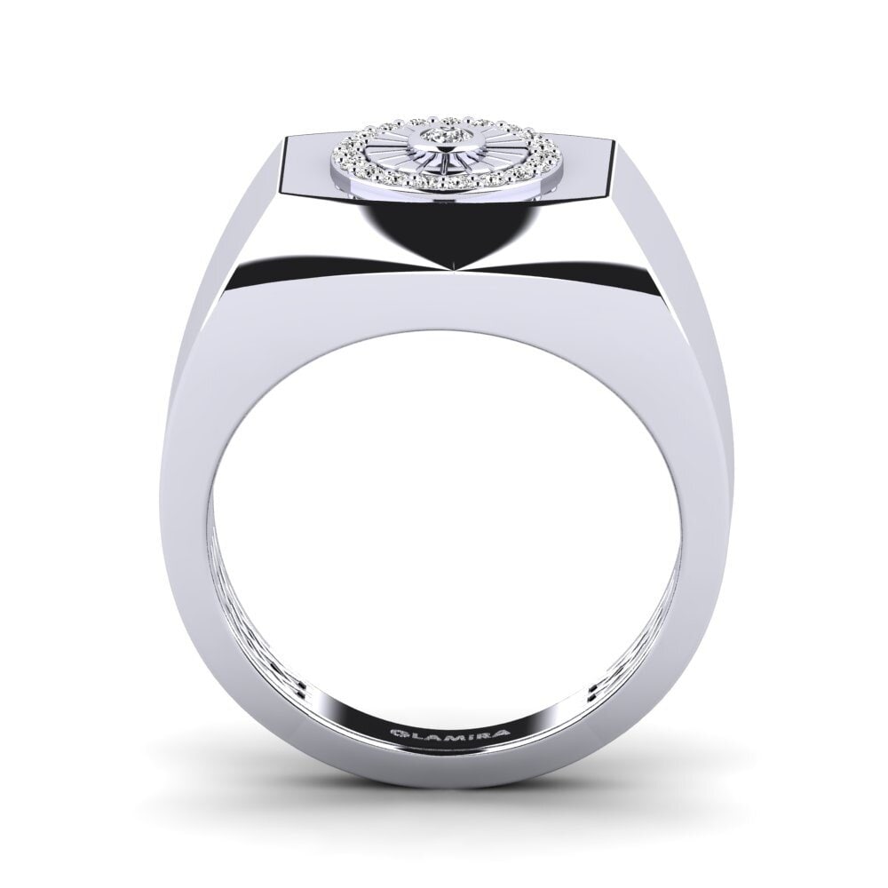 Achetez Bague Pinky homme Cwealf en Or Blanc 375 Moissanite 0.04 Carats ...