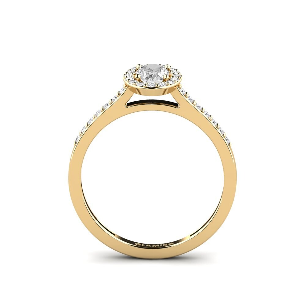 Buy 0.36 Carat Oval cut 14k Yellow Gold White sapphire Engagement Ring ...