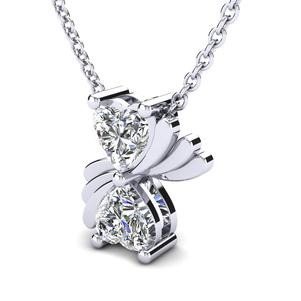 Pērc Sievietes kulons Hashima ar 0.44 Karāts Sirds griezuma Baltais-585 ...