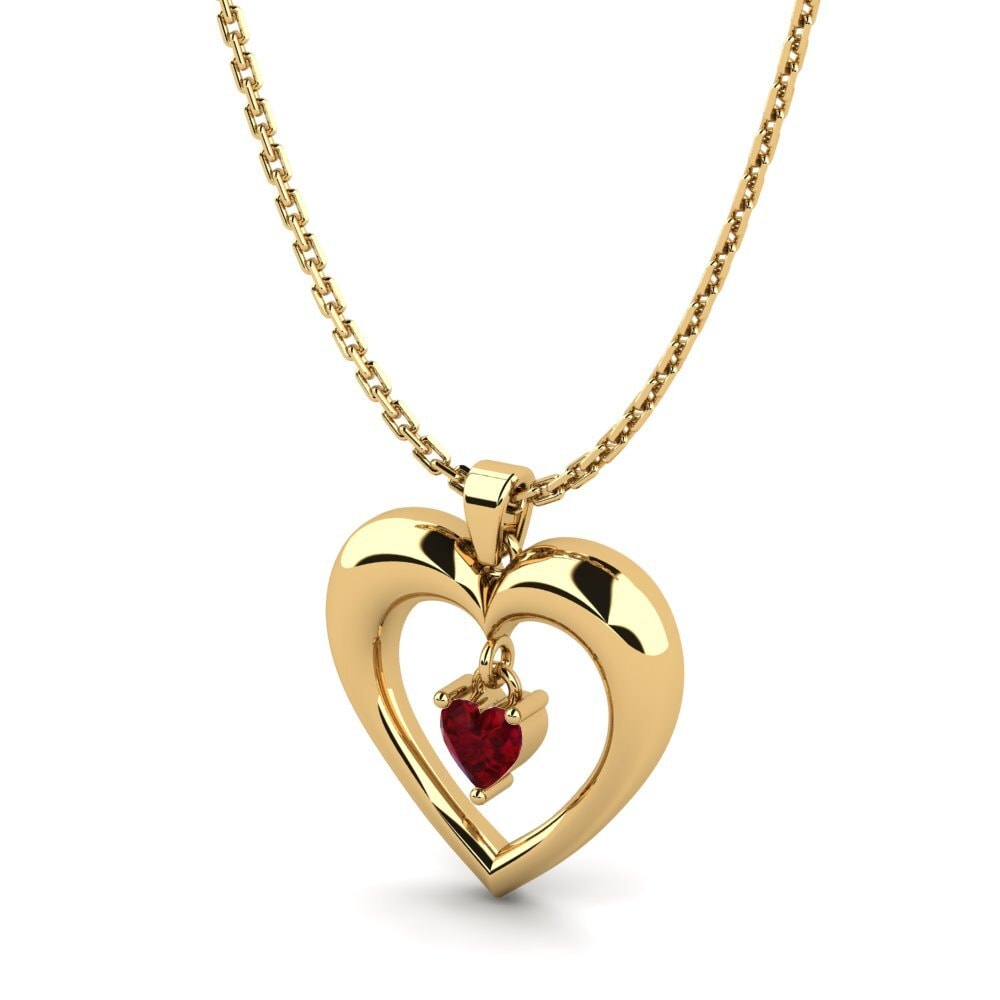 Pērc Sievietes kulons Ahiezer ar 0.15 Karāts Sirds griezuma Dzeltenais ...