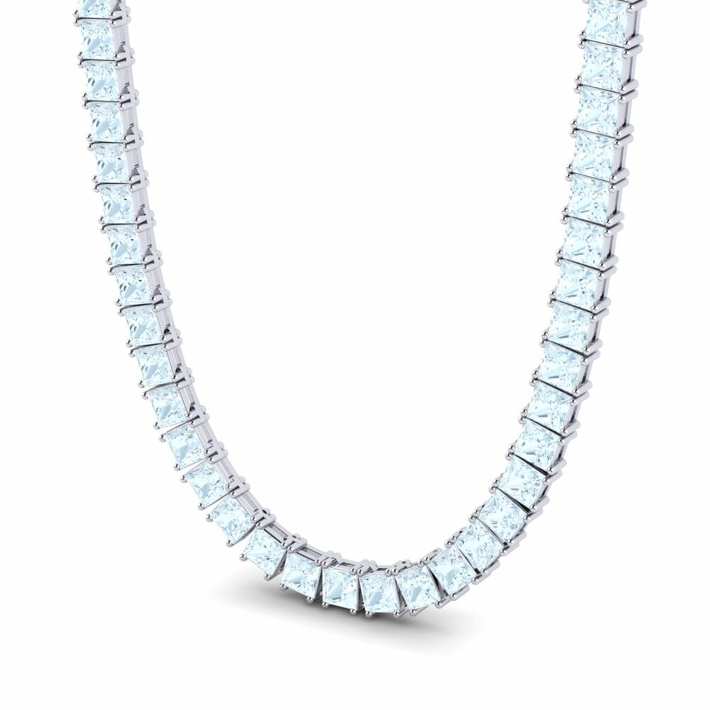 Buy 48.8 Carat Princess cut 14ct White Gold Aquamarine Men's Necklace ...